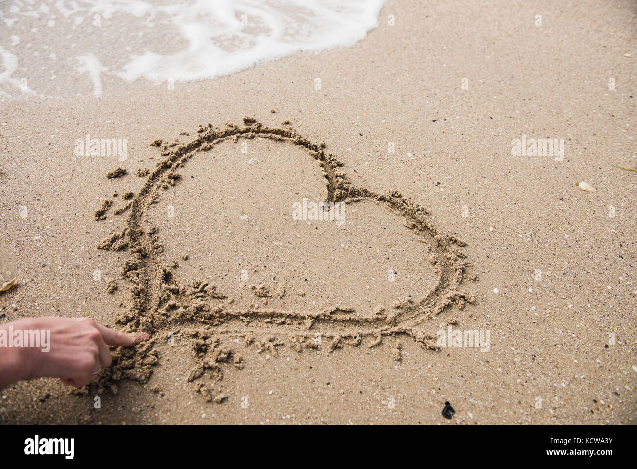 Hand Hearts On The Beach