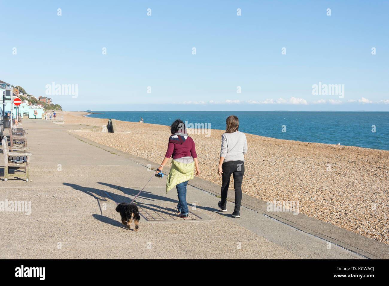 Sandgate beach and promenade, Sandgate, Kent, England, United Kingdom ...