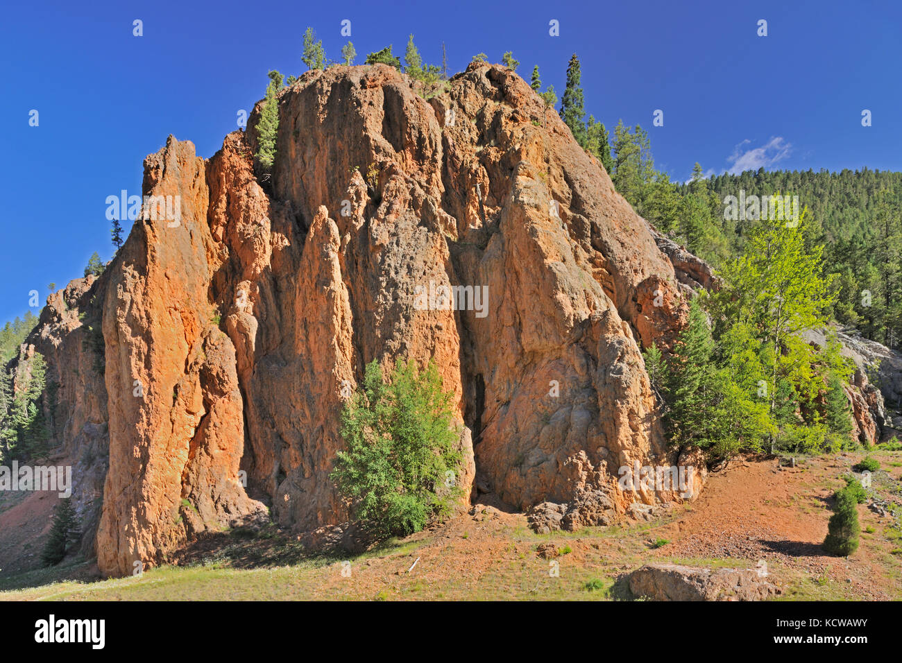 Red rock of Sinclair Canyon, Canadian Rocky Mountains, Kootenay ...