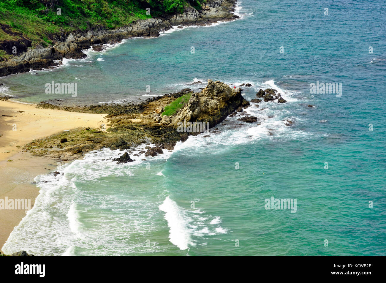 The coast of Phuket Island consists of sandy beaches in between rocky ...
