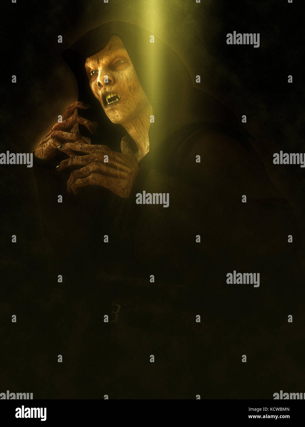 Vampire monster on a dark background 3d illustration Stock Photo - Alamy