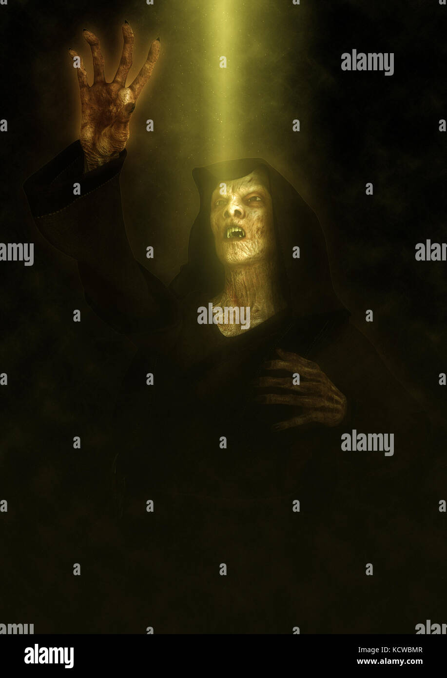 Vampire monster on a dark background 3d illustration Stock Photo - Alamy