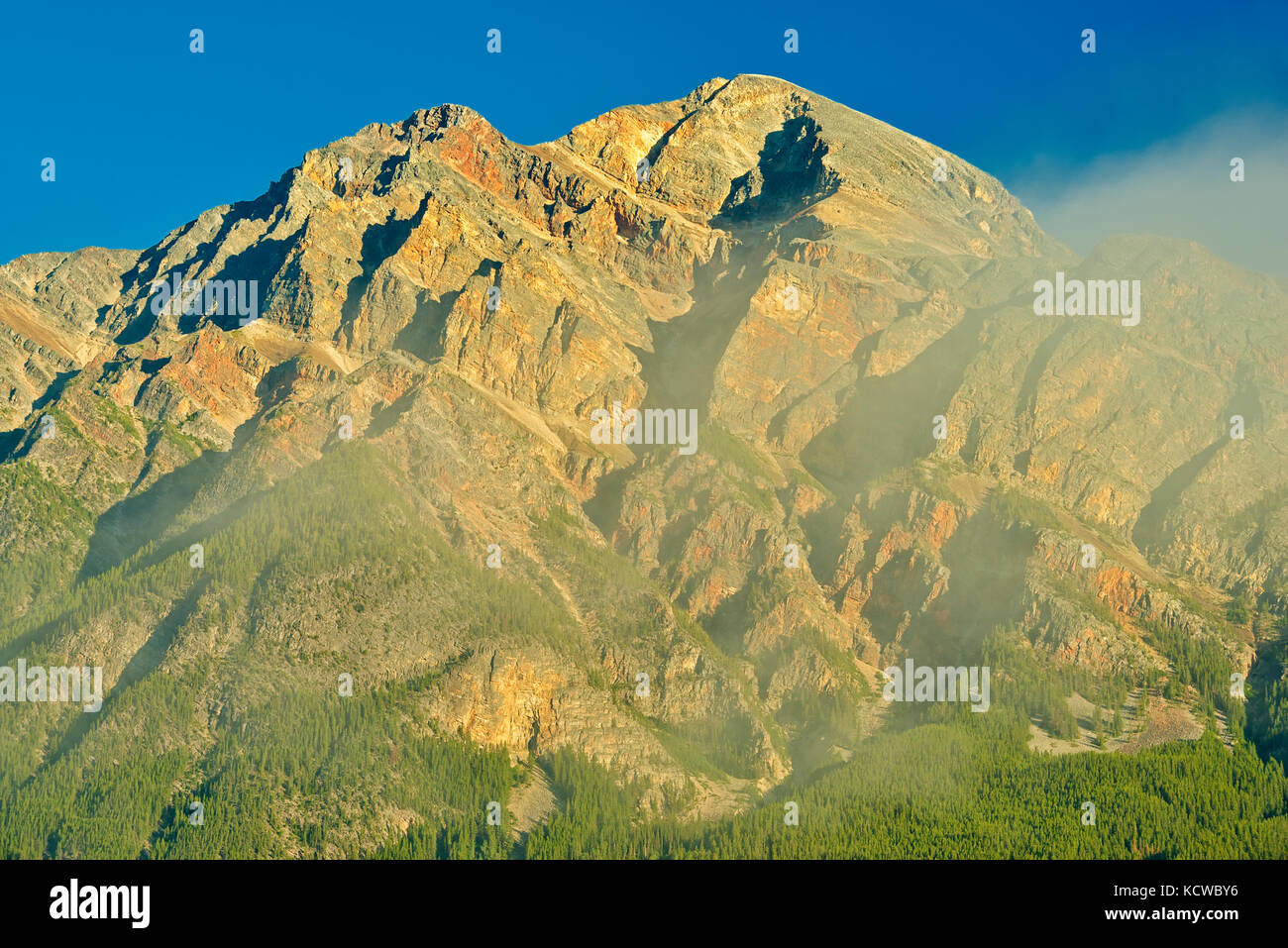 Pyramid Mountain at sunrise, Jasper National Park, Alberta, Canada ...
