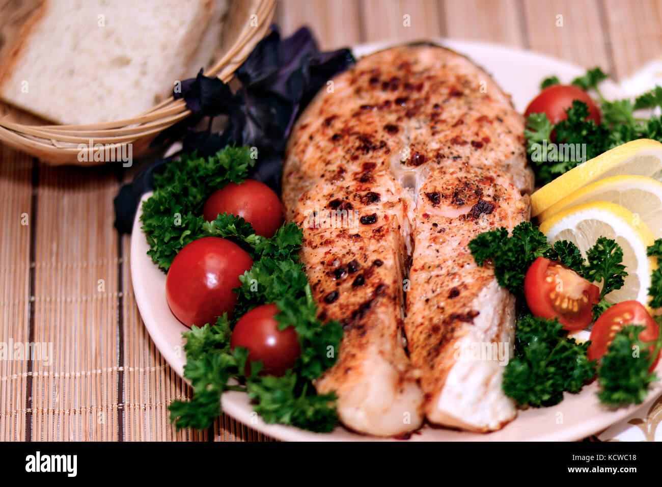 Grilled red fish Stock Photo - Alamy