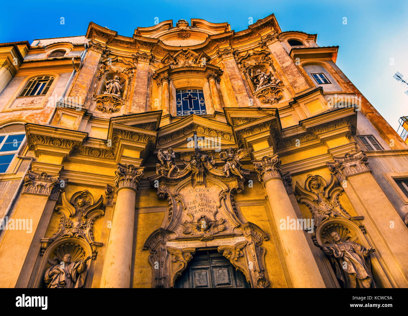Facade Outside Santa Maria Maddalena Church Rome Italy. Church named ...