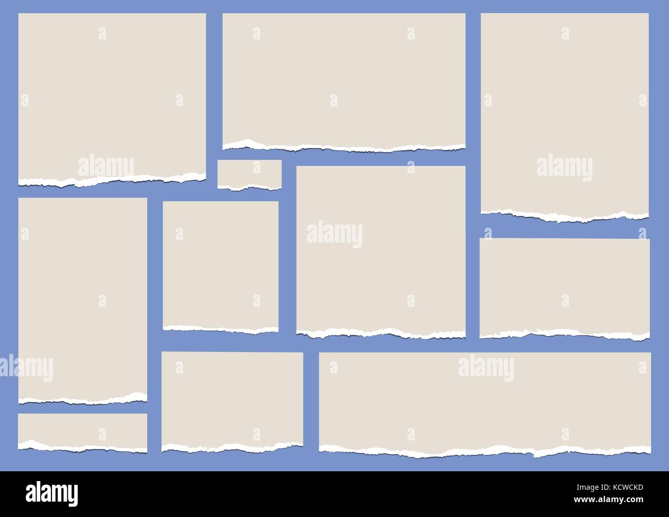 Torn paper shape vectors, on a blue background Stock Vector Image & Art ...