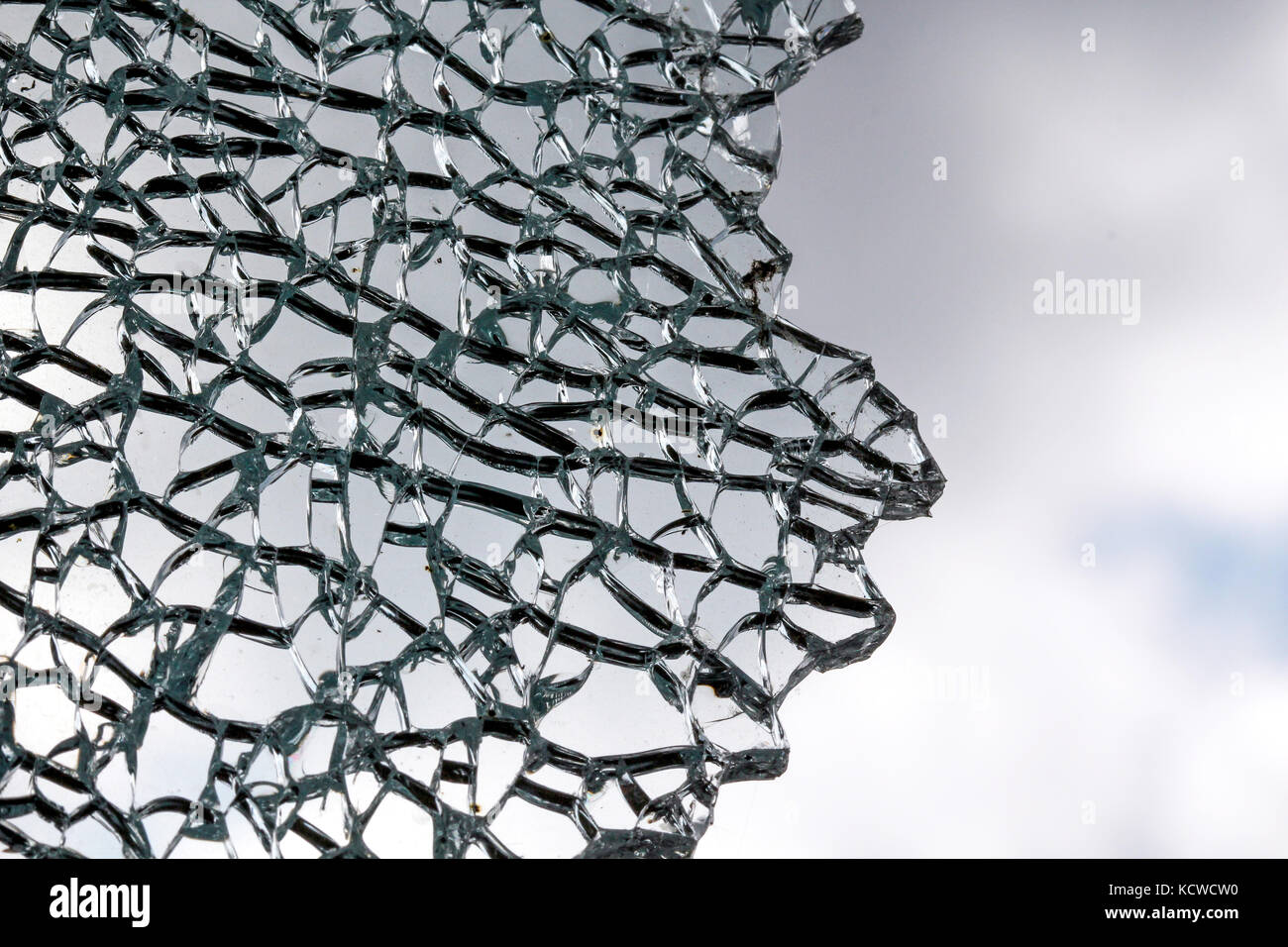 pucture of a Broken bus window inside from accident Stock Photo - Alamy