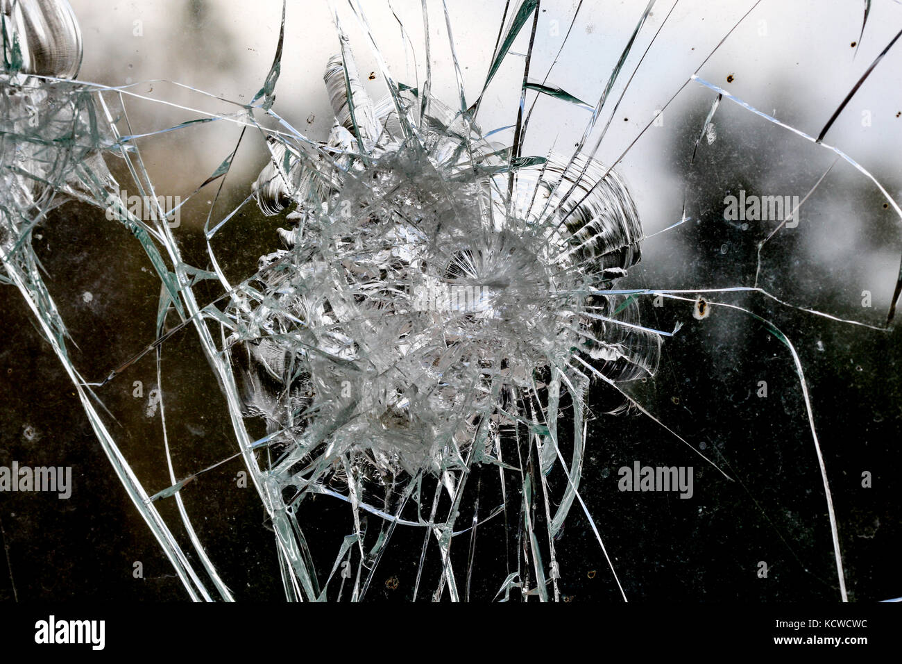 pucture of a Broken bus window inside from accident Stock Photo - Alamy