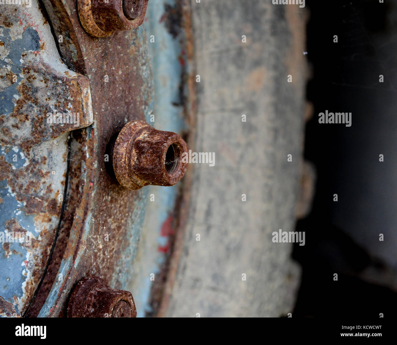 picture of a details close upof and old rusty truck wheel Stock Photo ...