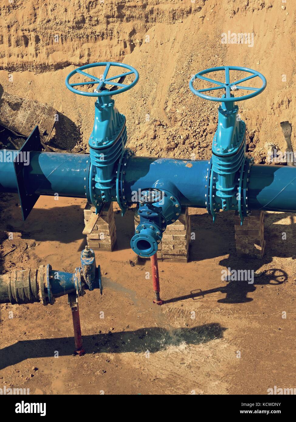 Reconstruction of main City water supply pipeline in underground. 500mm ...