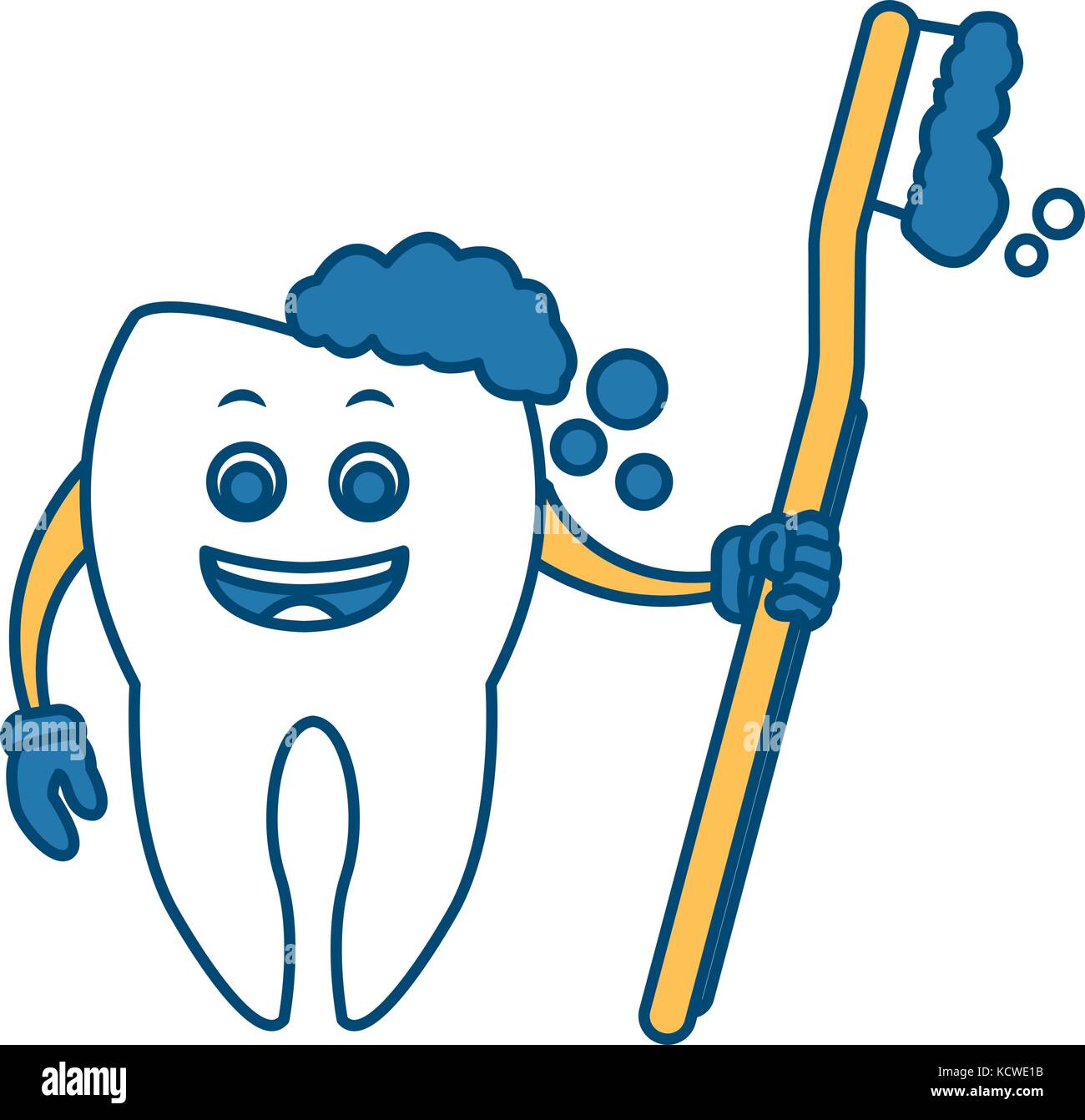 Tooth with brush cartoon Stock Vector Image & Art - Alamy