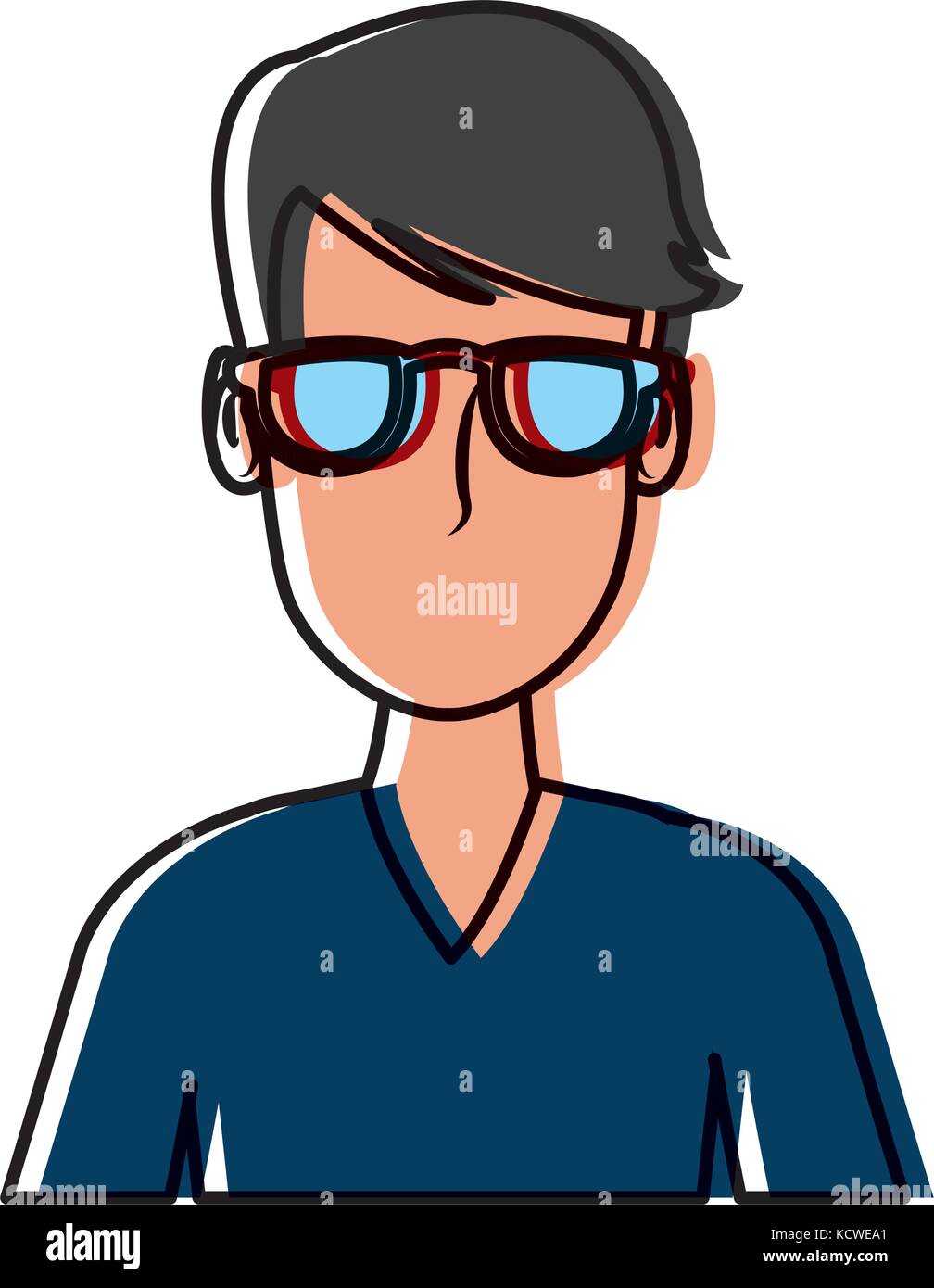 Man face with glasses cartoon Stock Vector Image & Art - Alamy