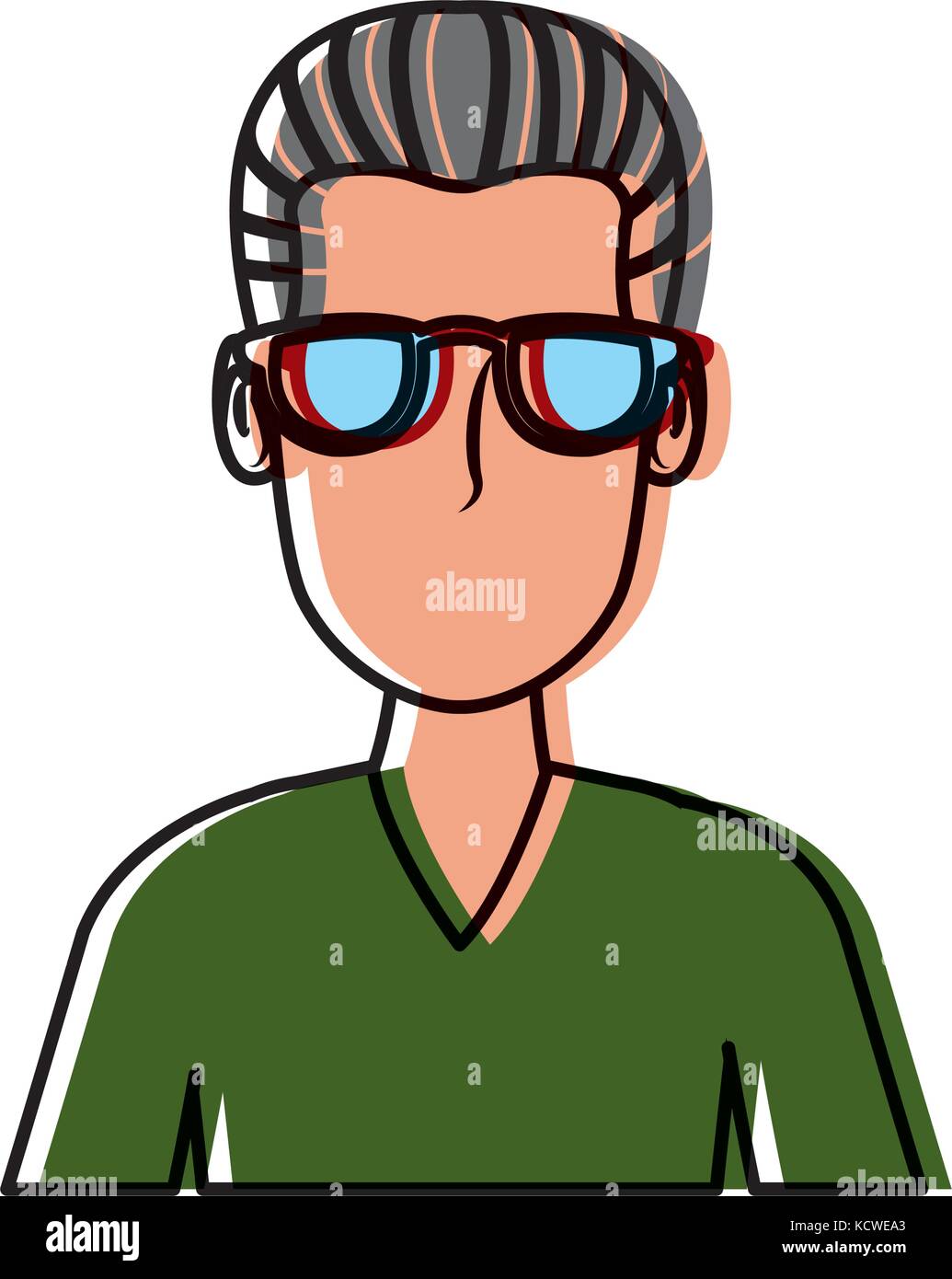 Man face with glasses cartoon Stock Vector Image & Art - Alamy