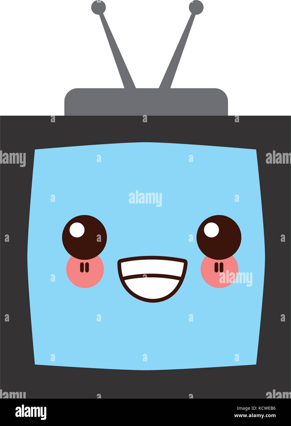 Old tv isolated cute kawaii cartoon Stock Vector Image & Art - Alamy