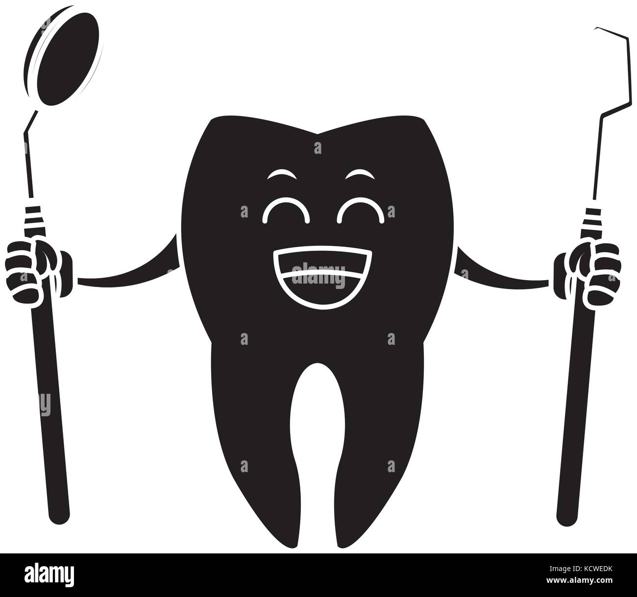 Tooth with dental tools cartoon Stock Vector Image & Art - Alamy