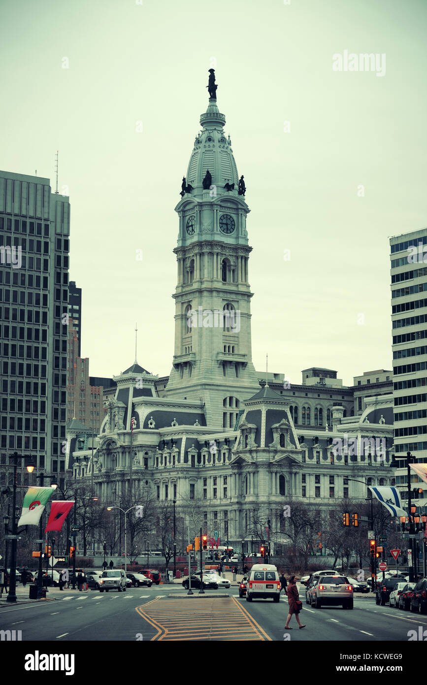 PHILADELPHIA, PENNSYLVANIA - MAR 26: City street view with urban ...