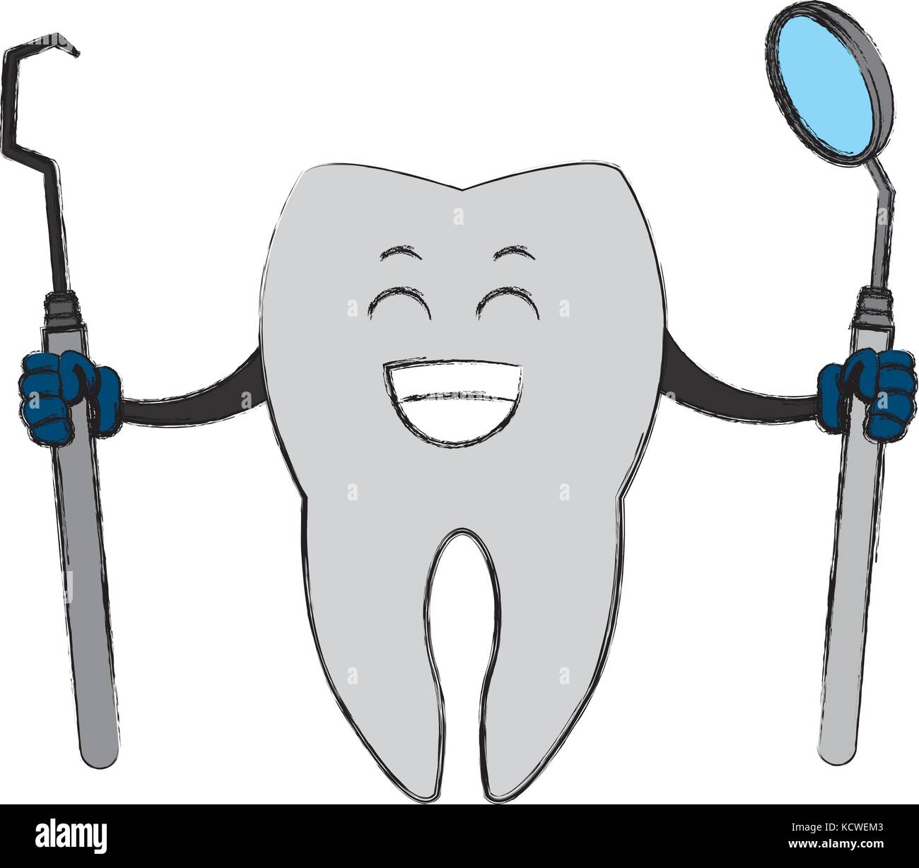 Tooth with dental tools cartoon Stock Vector Image & Art - Alamy
