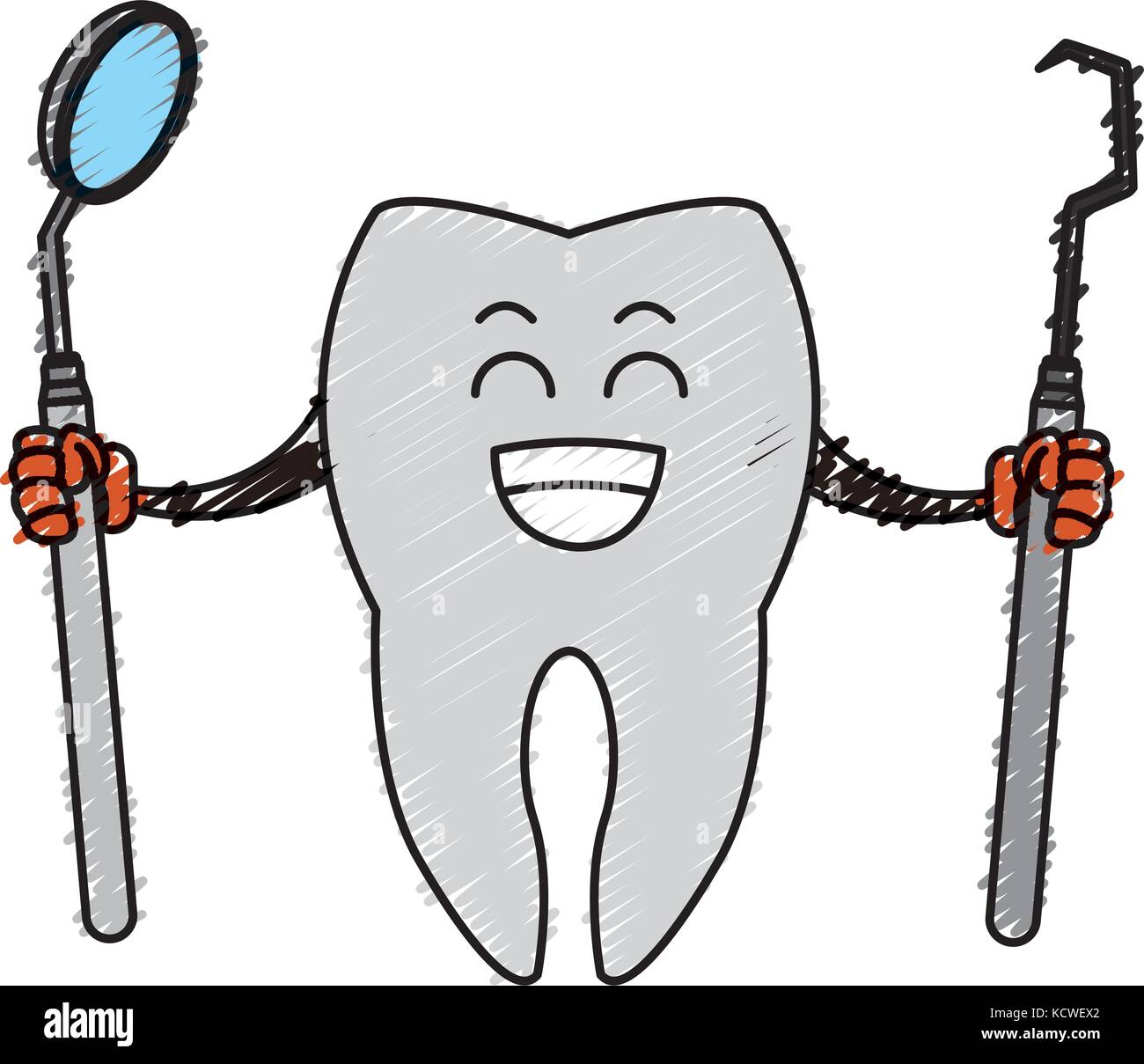 Tooth with dental tools cartoon Stock Vector Image & Art - Alamy