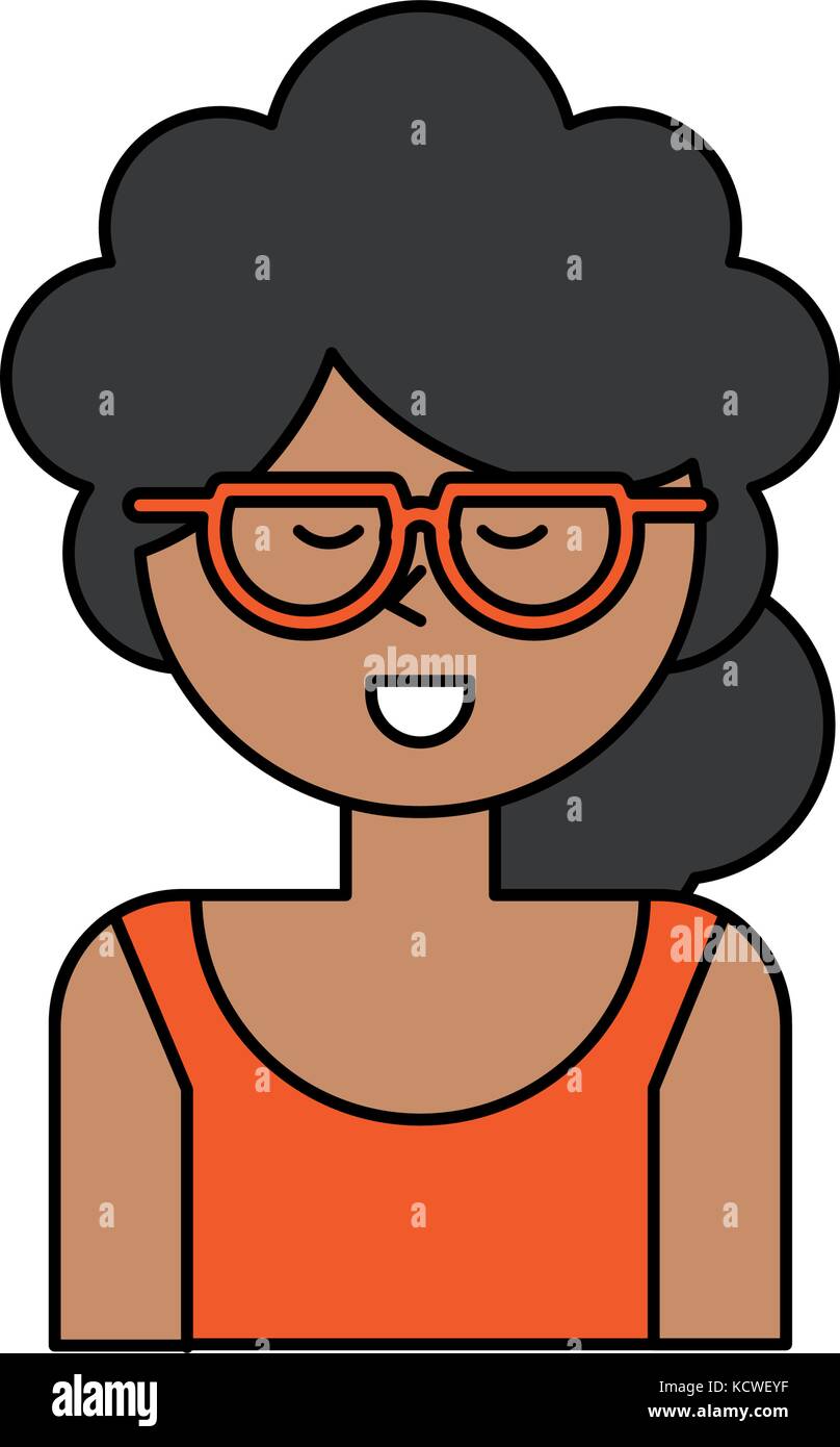 Happy pretty woman dark Stock Vector Images - Alamy