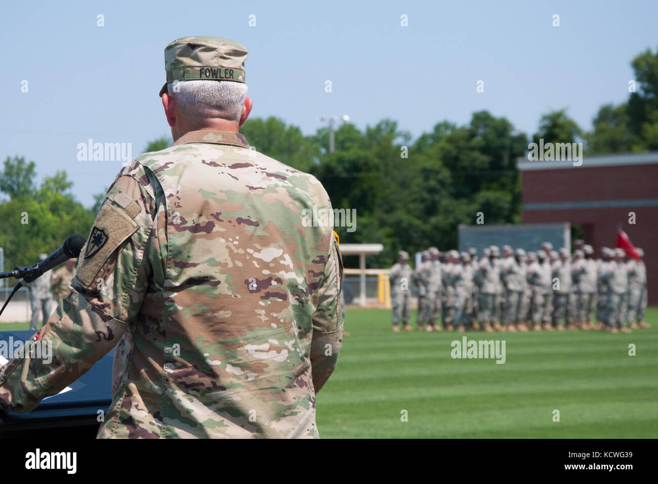 U.S. Army officer, Lt. Col. James Fowler, outgoing commander of the S.C ...