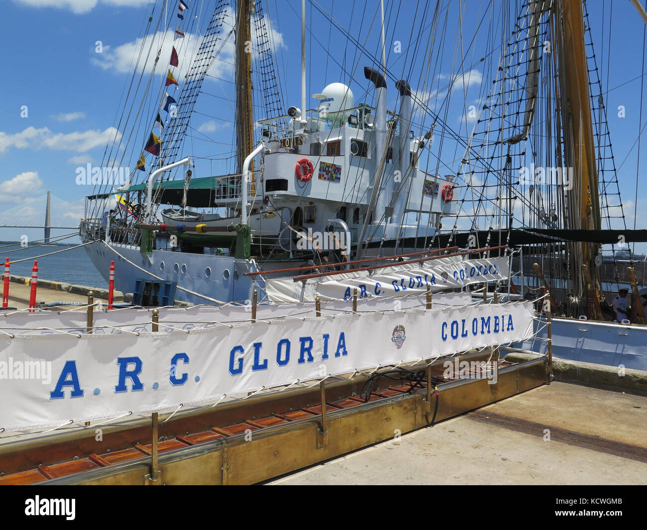 The ARC Gloria, the flagship of the Colombian Navy ports at Union Pier ...