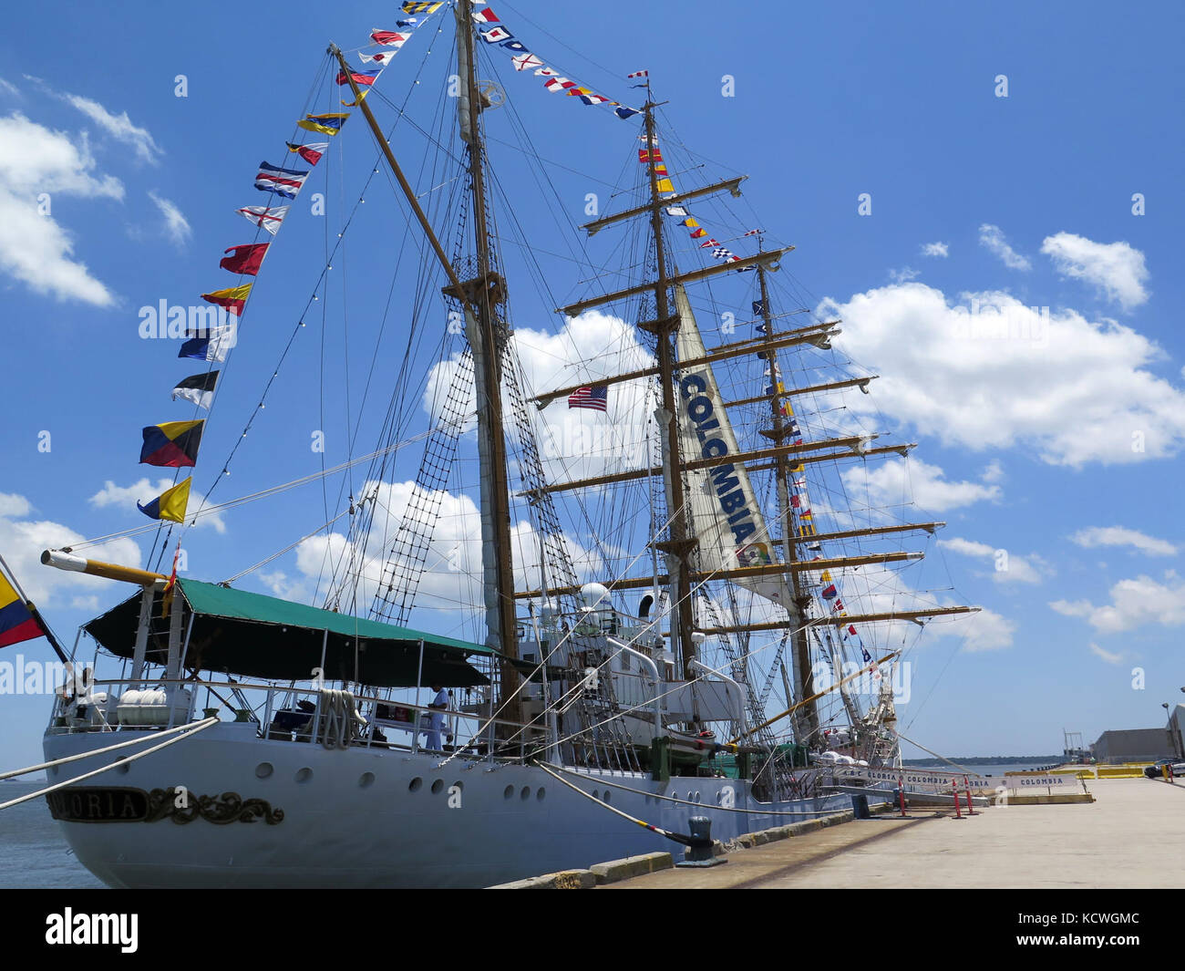 The ARC Gloria, the flagship of the Colombian Navy ports at Union Pier ...