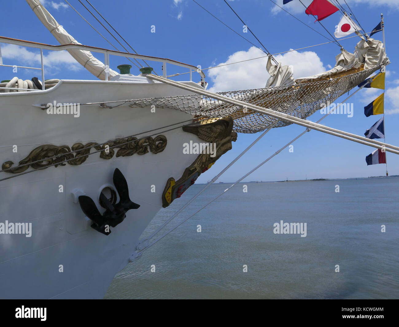 The ARC Gloria, the flagship of the Colombian Navy ports at Union Pier ...