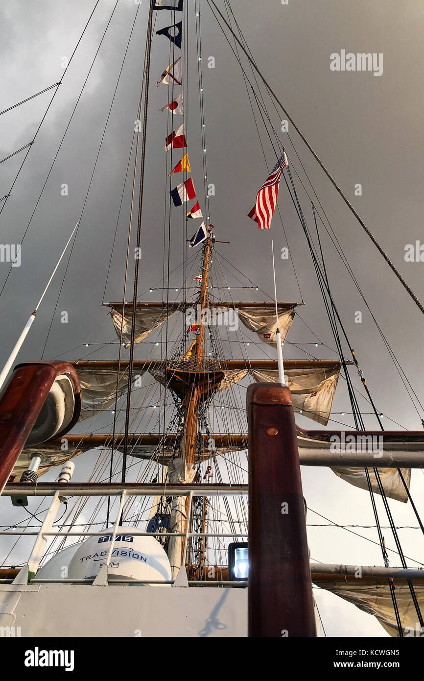 The ARC Gloria, the flagship of the Colombian Navy ports at Union Pier ...