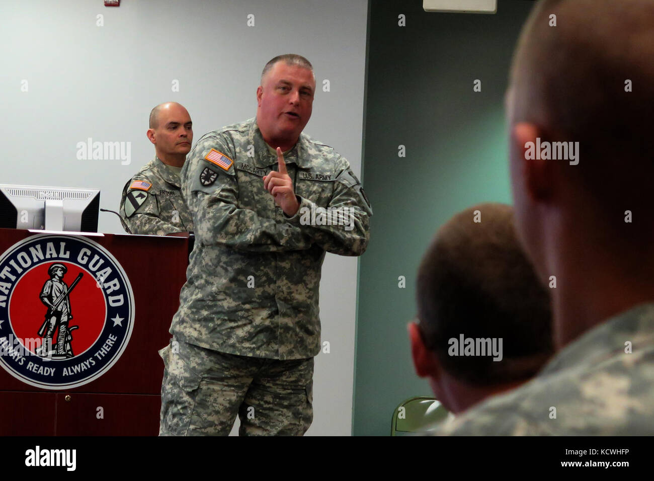 U.S. Army Brig. Gen. Van McCarty, deputy adjutant general, greets ...
