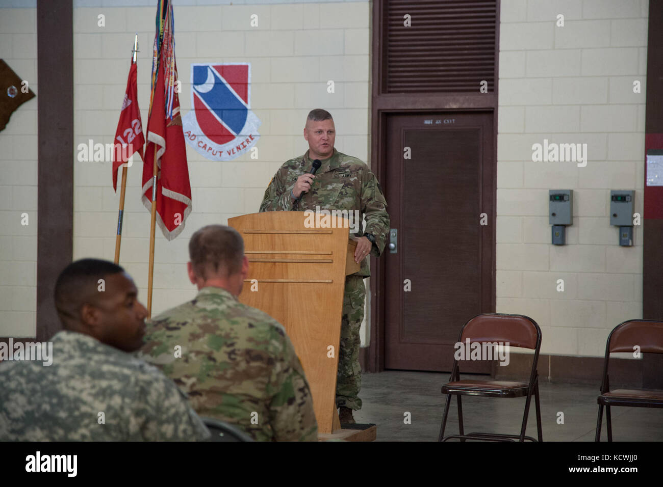 U.S. Army Maj. Teddy Call, 122nd Engineer Battalion, serves as host of ...
