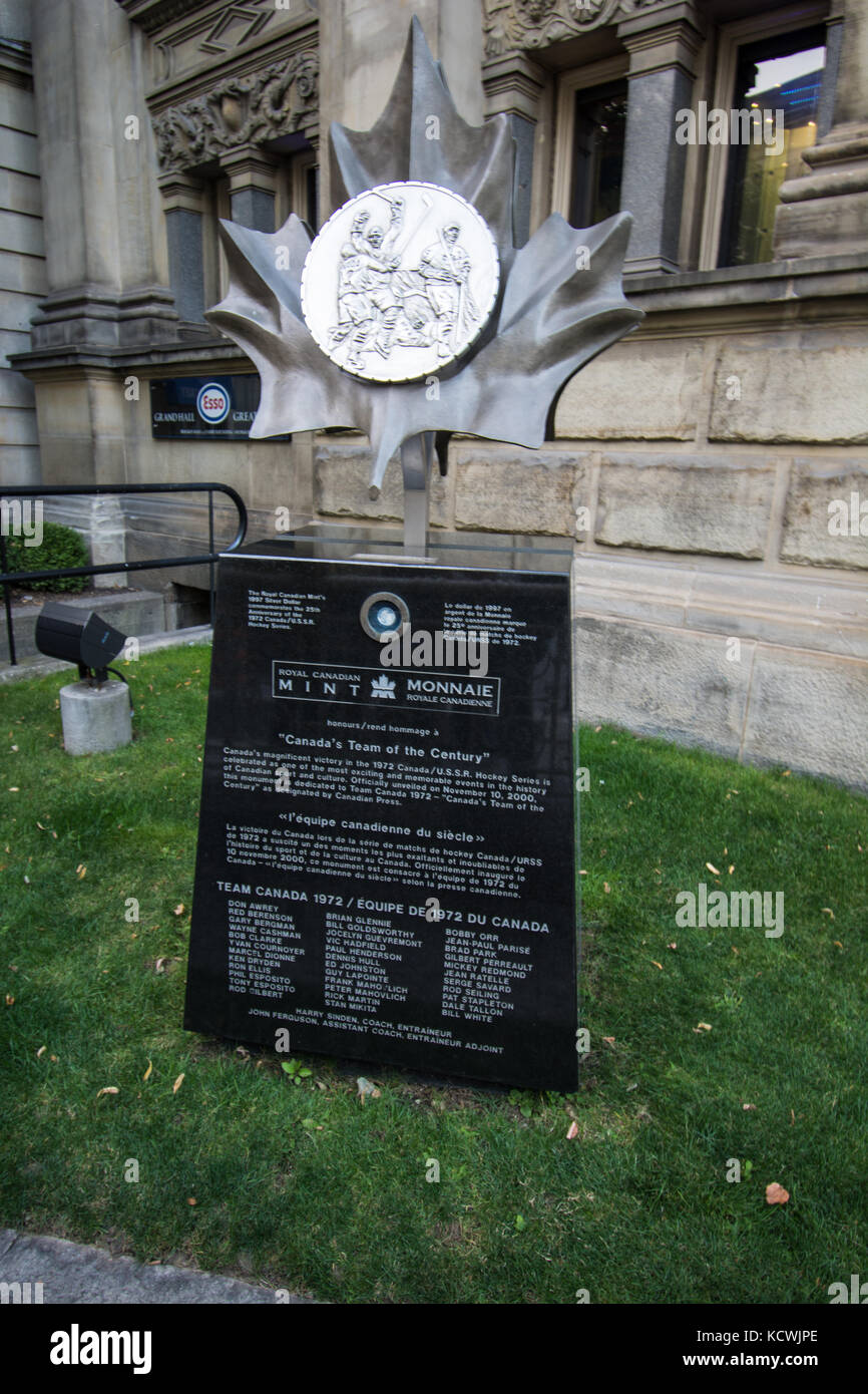 Hockey plaque Toronto Canada hall of fame placed put outside displayed ...