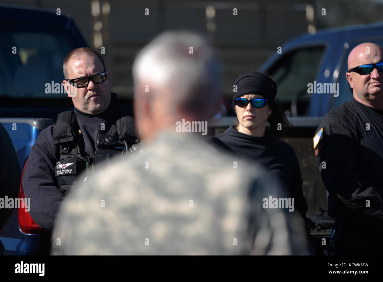 South Carolina National Guard Soldiers, and fire department/EMS ...