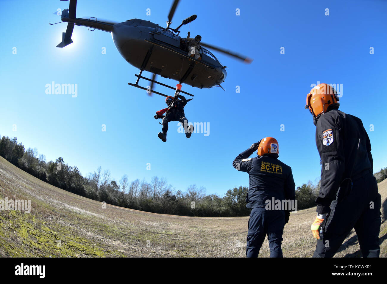 South Carolina National Guard Soldiers, and fire department/EMS ...