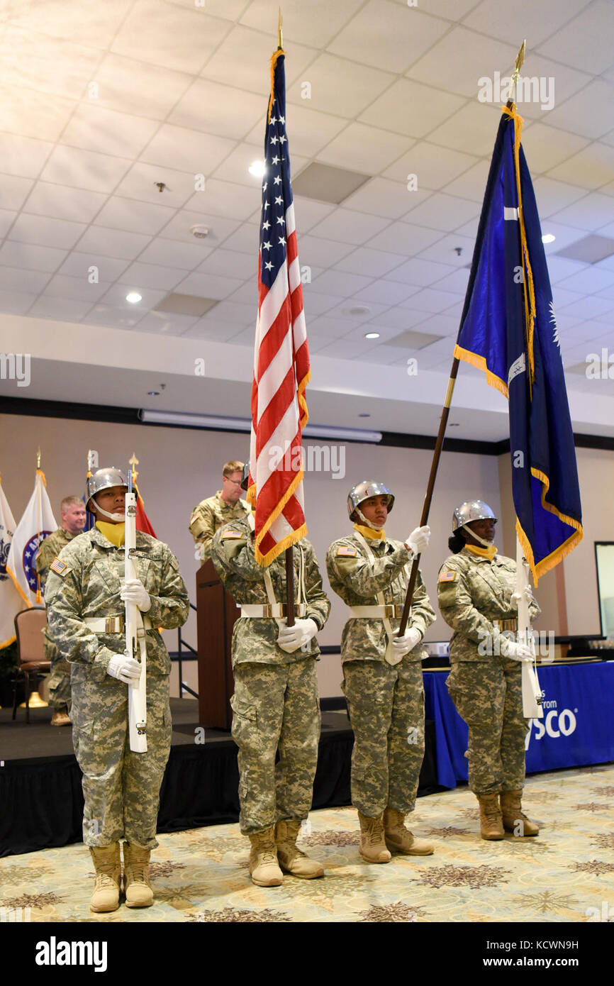 South Carolina National Guard Youth Challenge Cadet Color Guard present ...