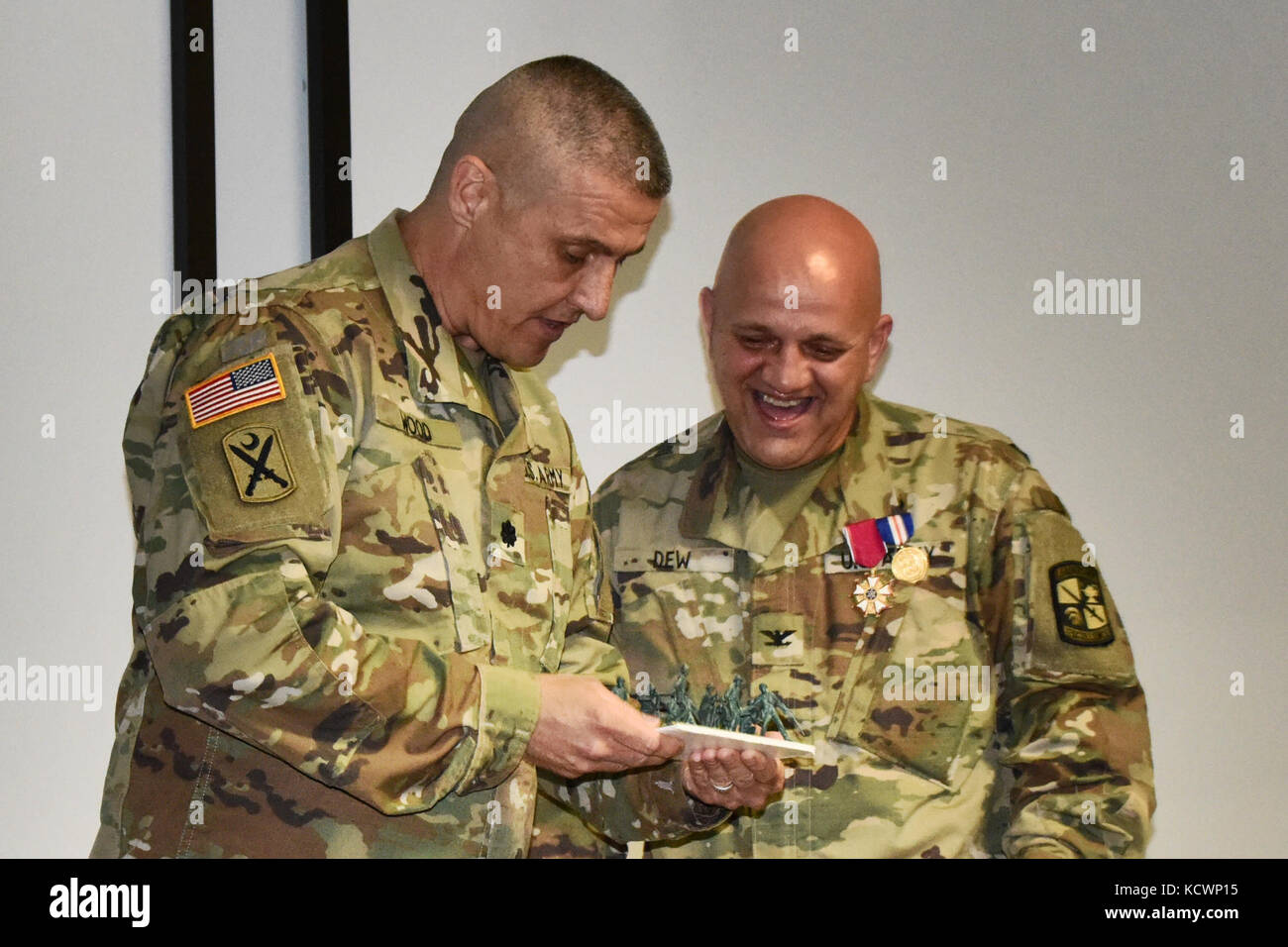 U.S. Army Col. Jody Dew is honored on the day of his retirement at a ...