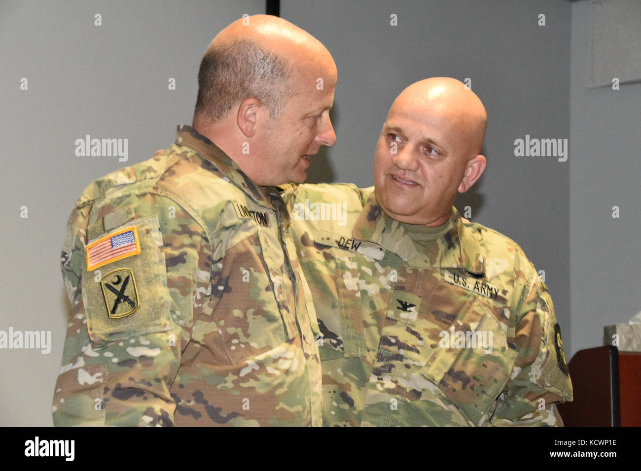 U.S. Army Col. Jody Dew is honored on the day of his retirement at a ...