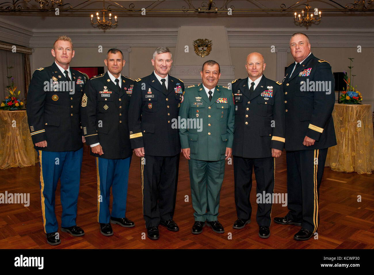 L-R) U.S. Army Maj. Paul Smith, Command Sgt. Maj. Carlos Olvera ...