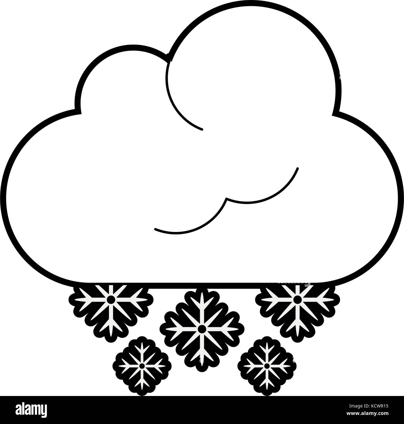 snowflakes falling from cloud winter icon image Stock Vector Image ...