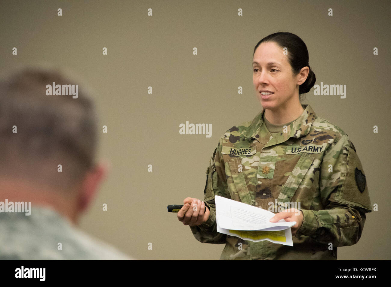 Maj. Susan Hughes, assistant brigade S4 at 59th Troop Command, porvides ...