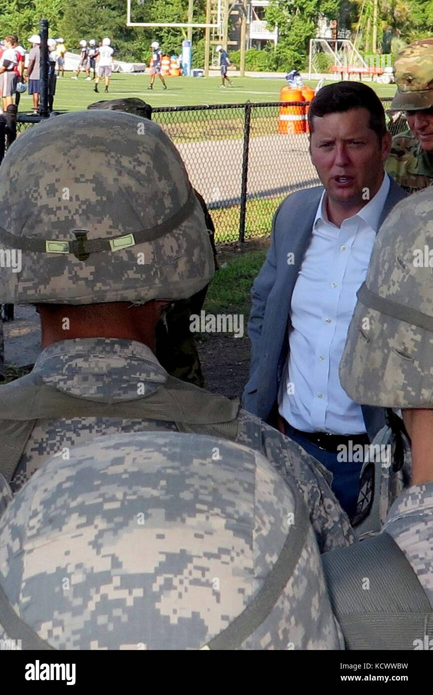 Under Secretary of the Army Mr. Patrick J. Murphy speaks with cadets at ...