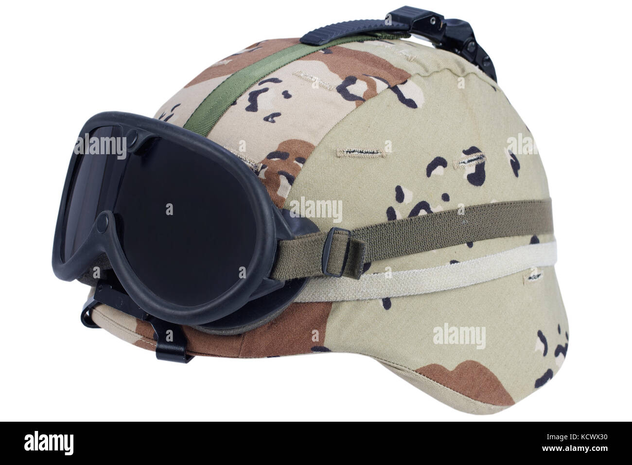 us army kevlar helmet with a desert camouflage cover and protective ...