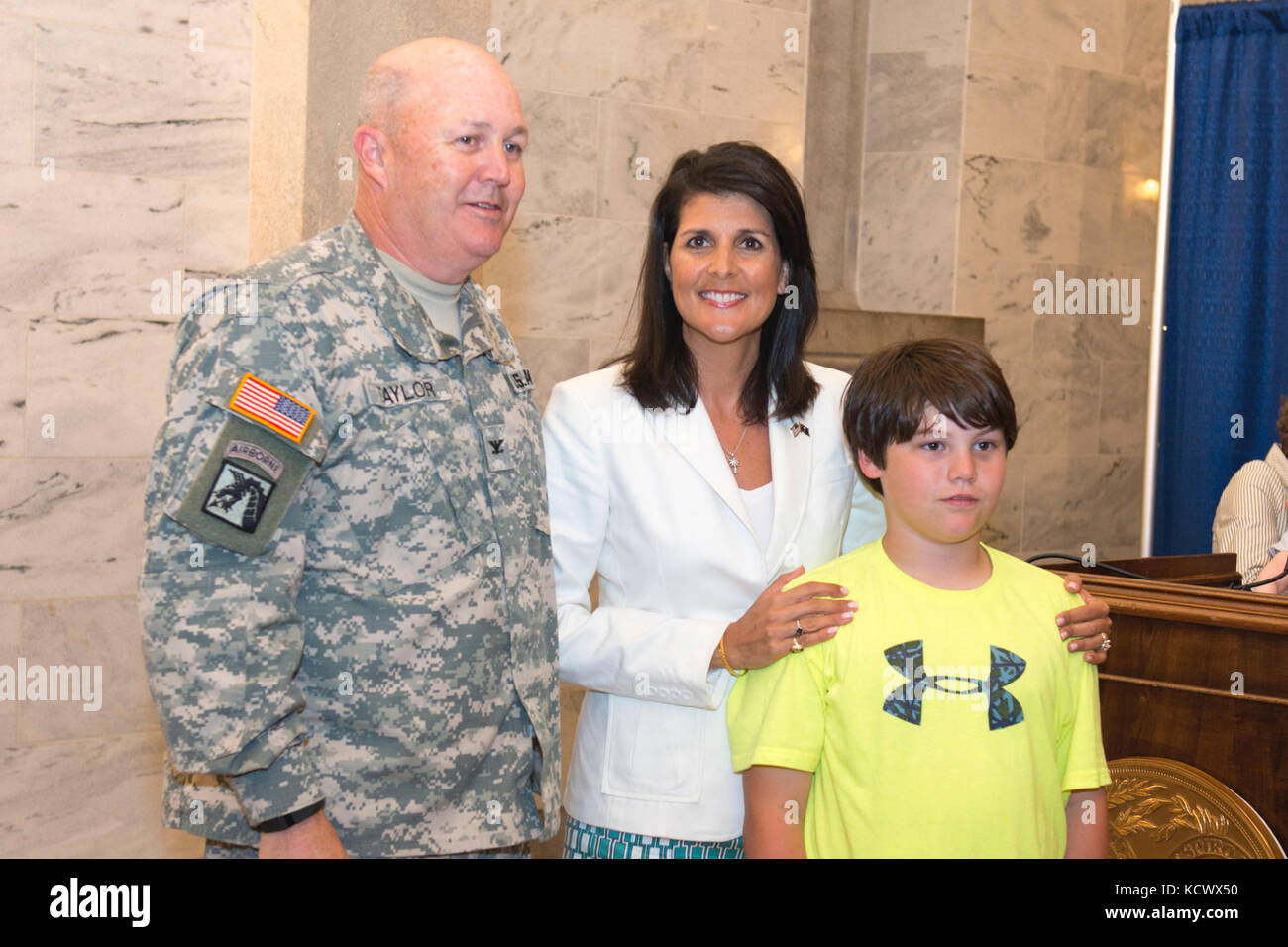 South Carolina Governor Nikki Haley reads a proclamation recognizing ...