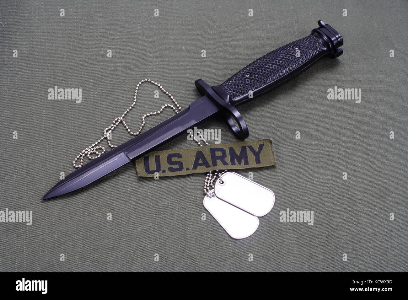 bayonet on US ARMY uniform background Stock Photo - Alamy