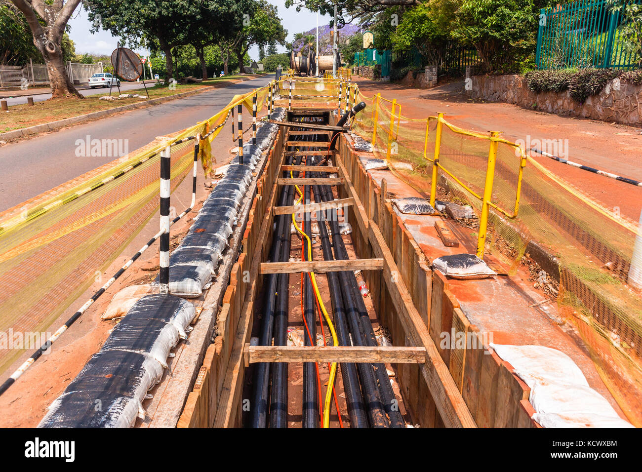 Electrical new high voltage cables been installed in underground ...