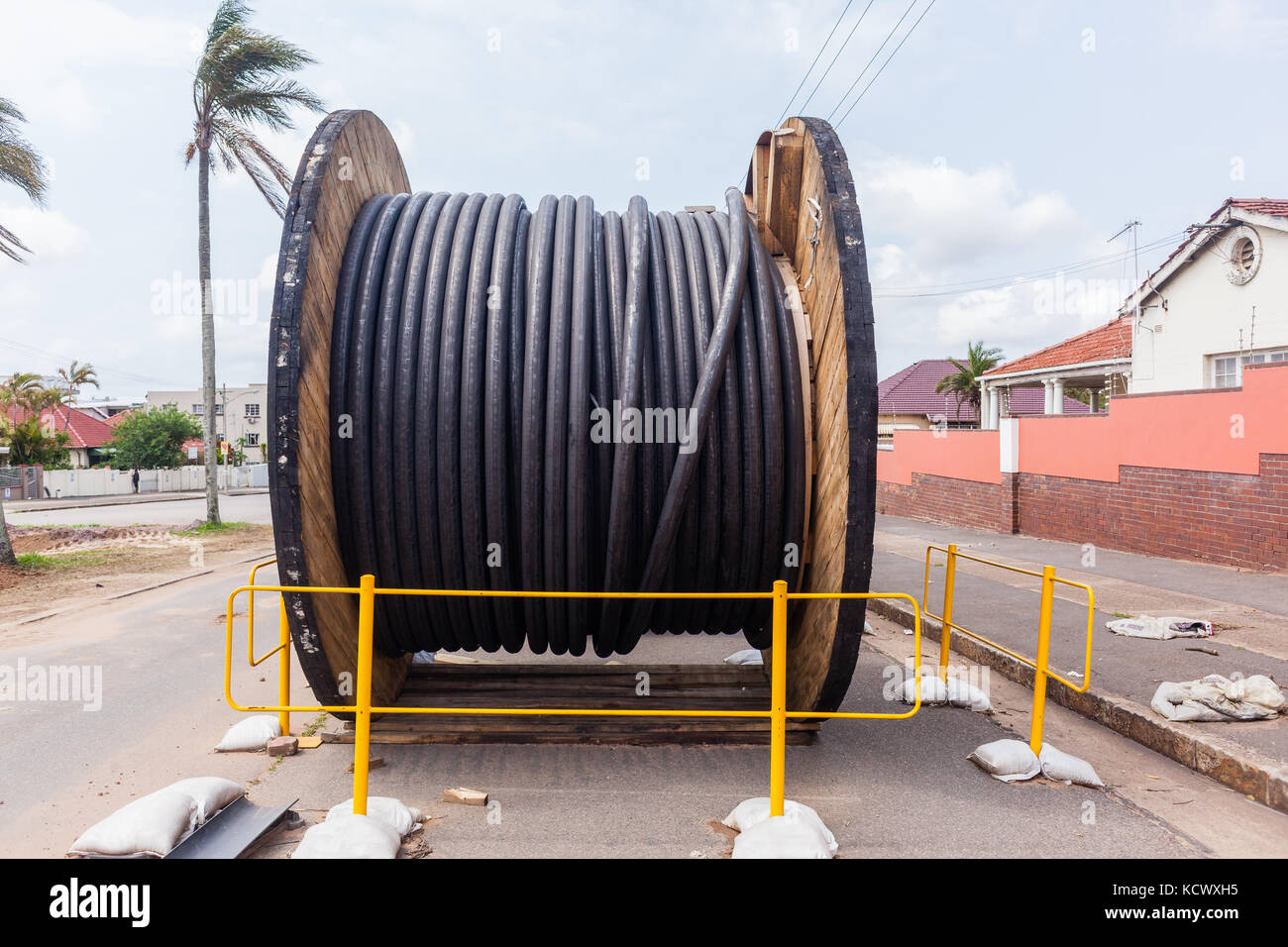 Electrical new high voltage cables been installed in underground ...