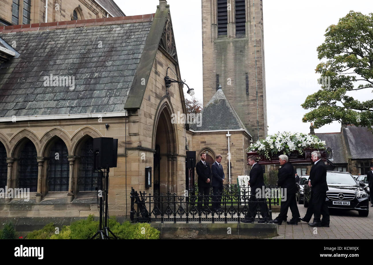 The coffin of former newcastle united chairman freddy shepherd hi-res ...