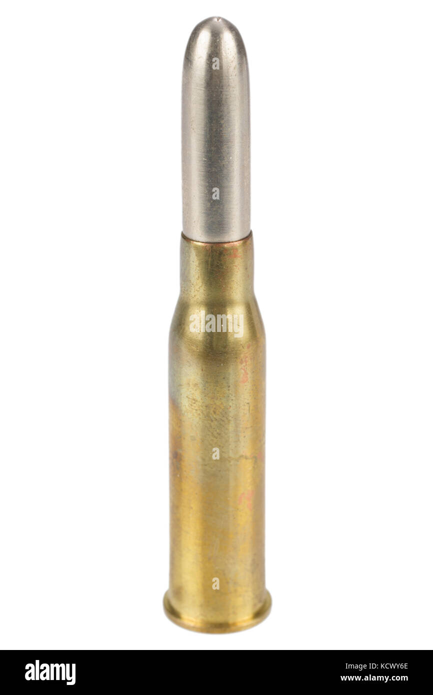 7.62 cartridge isolated on white background Stock Photo - Alamy