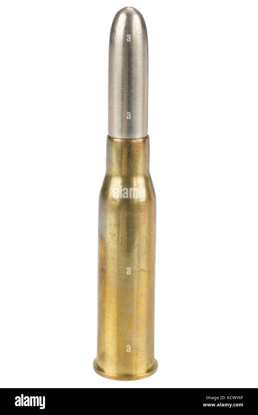 7.62 cartridge isolated on white background Stock Photo - Alamy