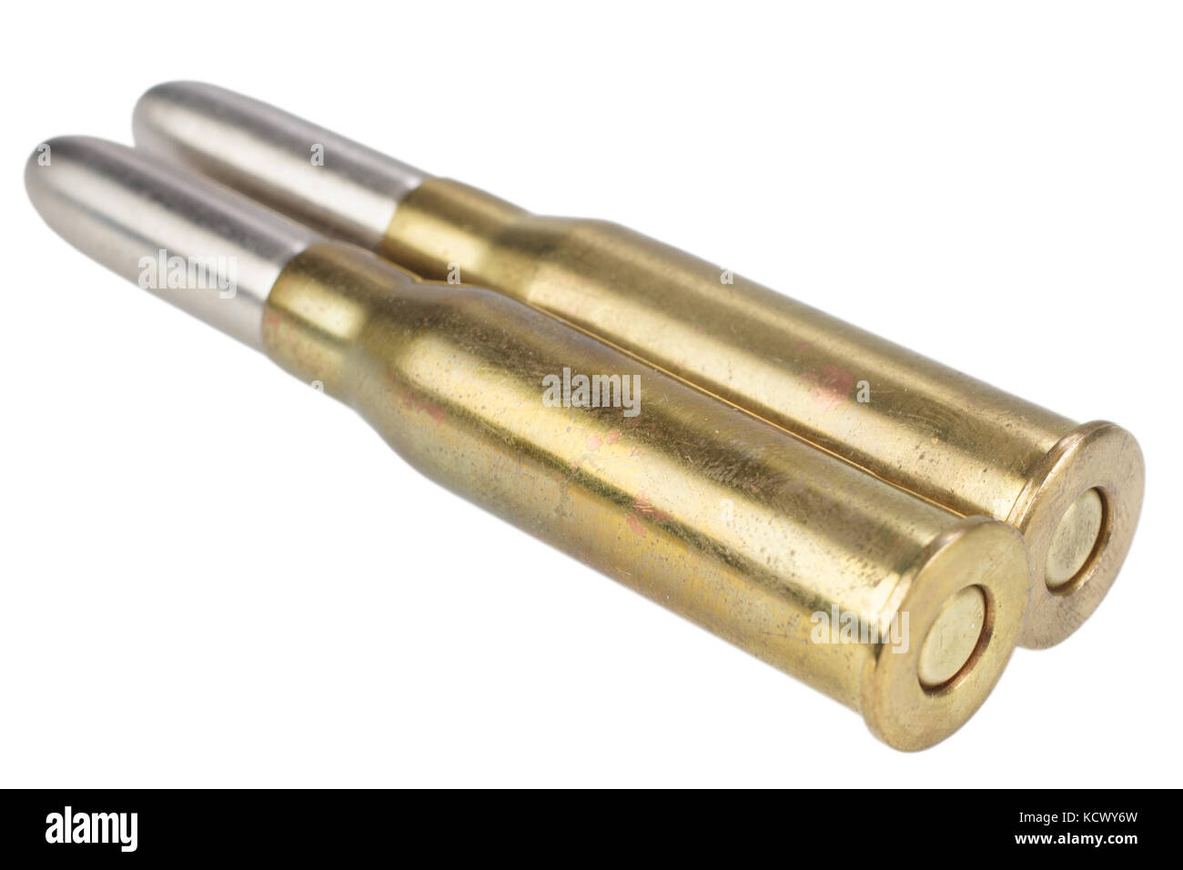 7.62 cartridge isolated on white background Stock Photo - Alamy