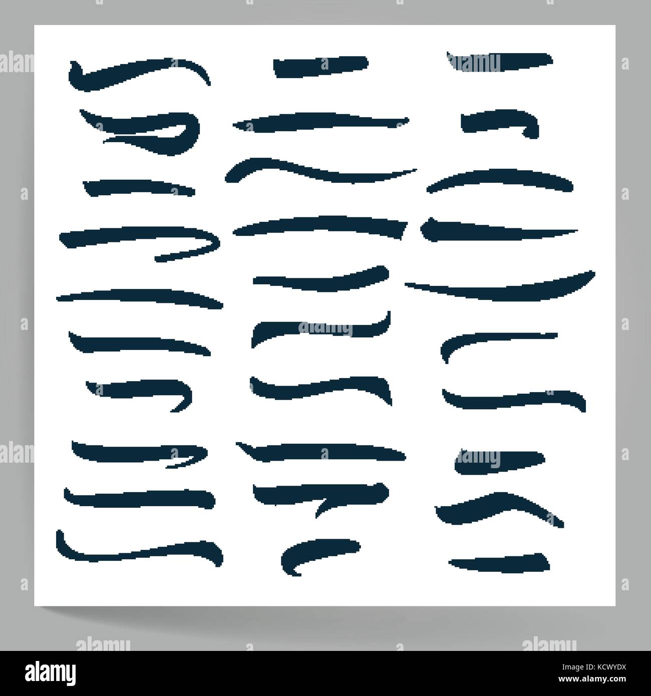 Underline Vector Set. Handmade Vector Lines Isolated On White ...